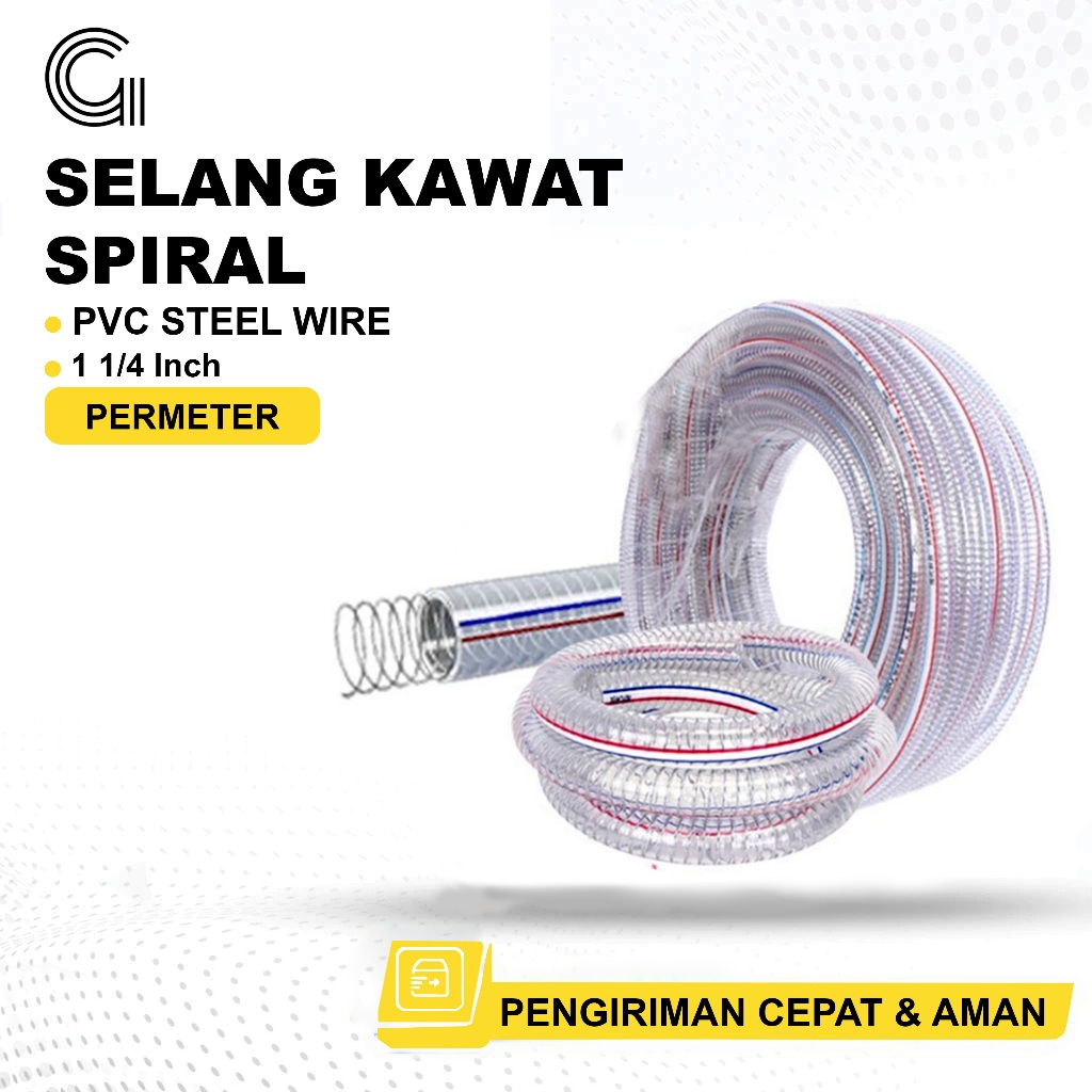 Jual SELANG GEMUK Selang Kawat 1 1/4 Inch Permeter Selang 1 1/4 Inch Transparan Spring Hose ...