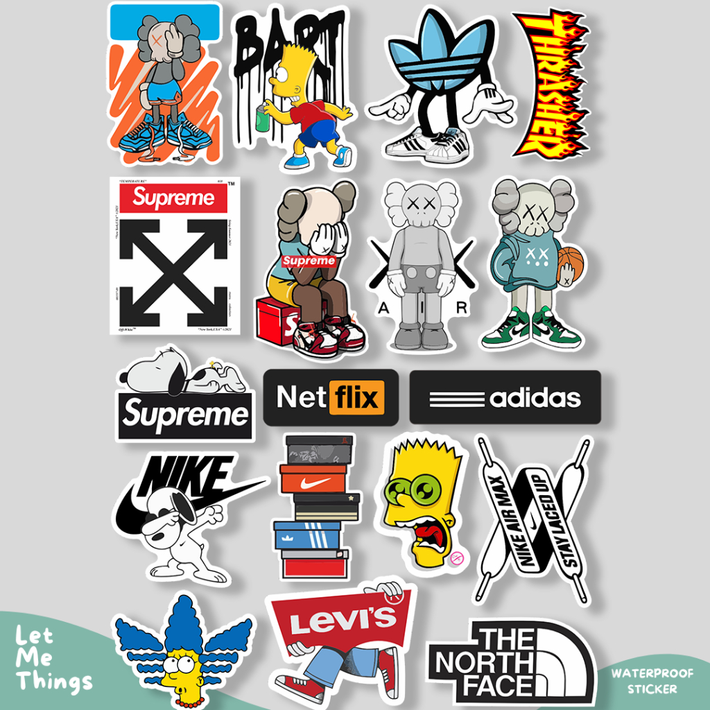 Jual Sticker pack BRAND HYPEBEAST for helm laptop case hp lemari cermin ...