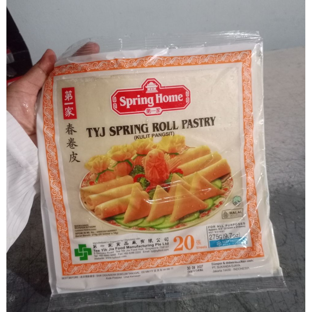 Jual TYJ Spring Roll pastry // Kulit Lumpia ukuran besar 20 lembar ...