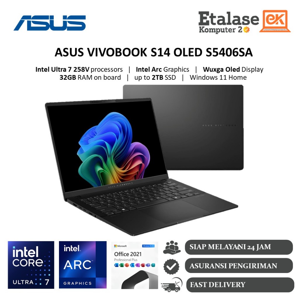 Jual Asus Vivobook S14 OLED S5406SA Intel Ultra 7 258V RAM 32GB 2TB SSD ...