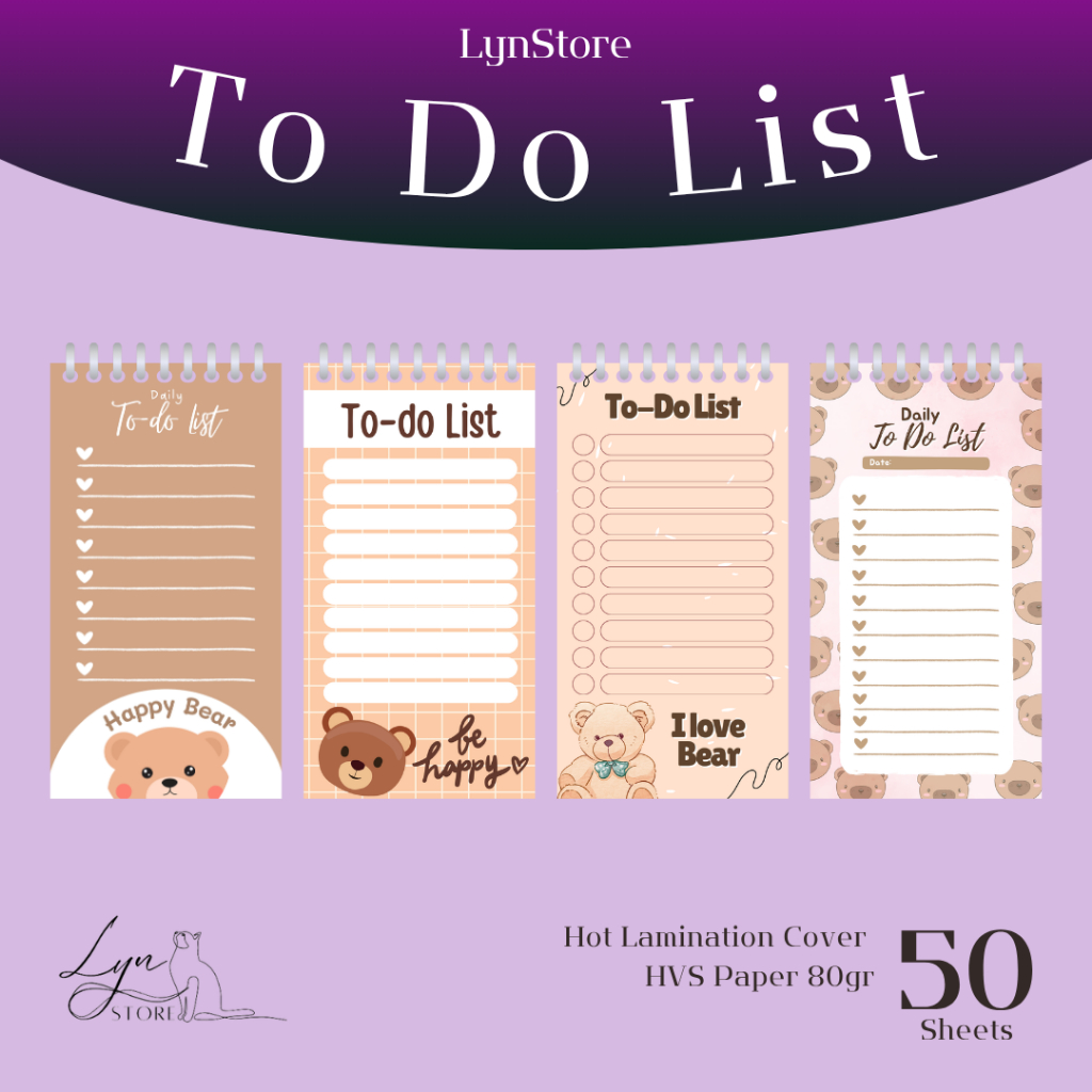 Jual (LS_TDL002) To Do List Gambar Koleksi Beruang Lucu Ukuran 8X15 CM ...