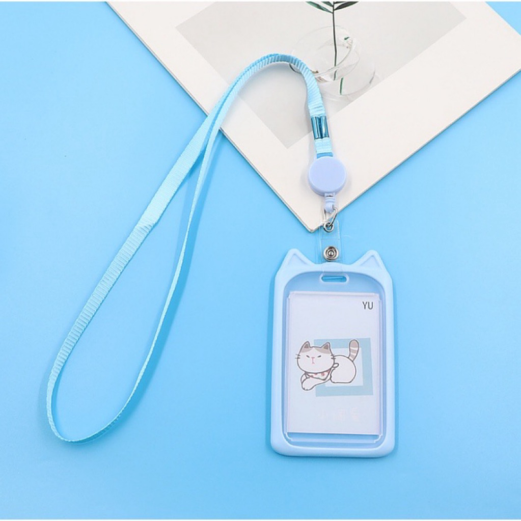 Jual Name Tag Lanyard Gantungan Kartu Motif Kucing Kelinci Name Tag ...