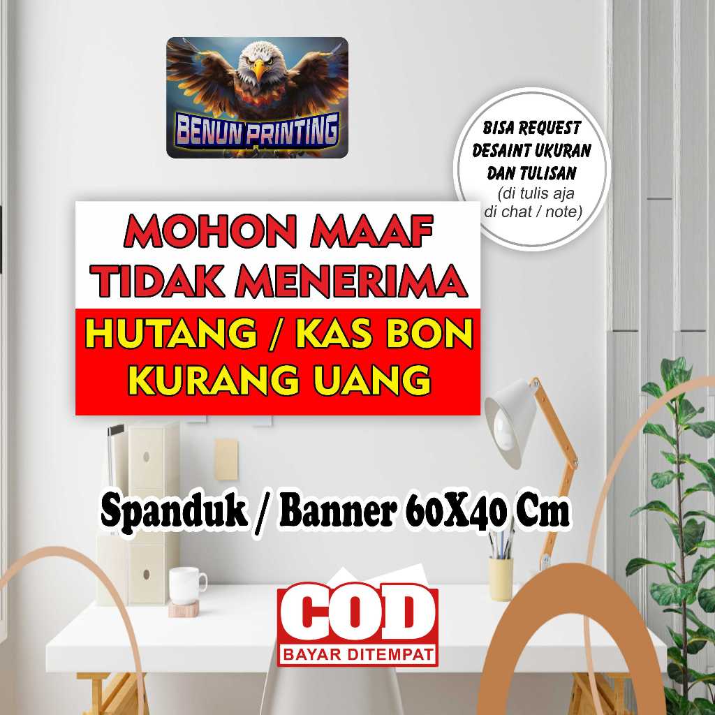 Jual Spanduk Banner 60x40 Mohon Maaf Tidak Menerima Bon Simpel Bisa ...