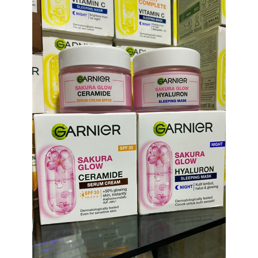 Jual Sakura White Sakura Glow Ceramide Serum Cream Day- Night Cream ...