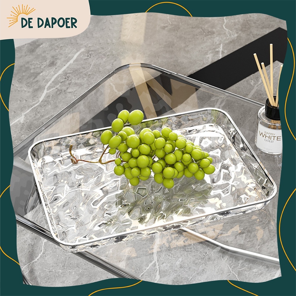Jual Nampan Saji Makanan Transparan Mewah Baki Aesthetic Wadah Buah ...