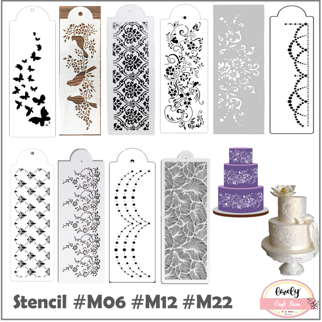 Jual LovelyCraftStore | M06 M12 M22 - 1pc Plastic Stencil Plastik Stensil Cetakan Stensil Lukis ...