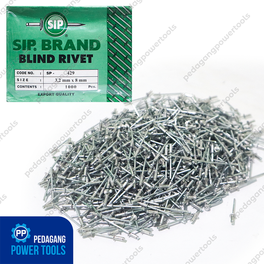 Jual SIP 429 PAKU RIVET 3.2 x 8 MM BLIND RIPET RIFET TEMBAK 1 PAK 1.000 ...