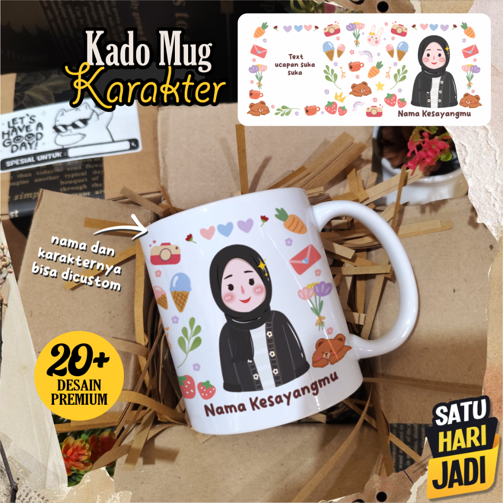 Jual Kado Mug Custom Nama Gift Birthday Graduation Perpisahan Wisuda ...