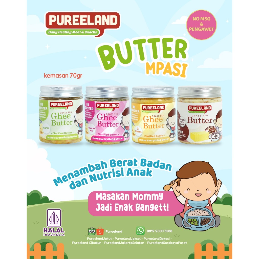 Jual Pureeland Ghee Butter MPASI BB Booster / Grass Fed Ghee ...