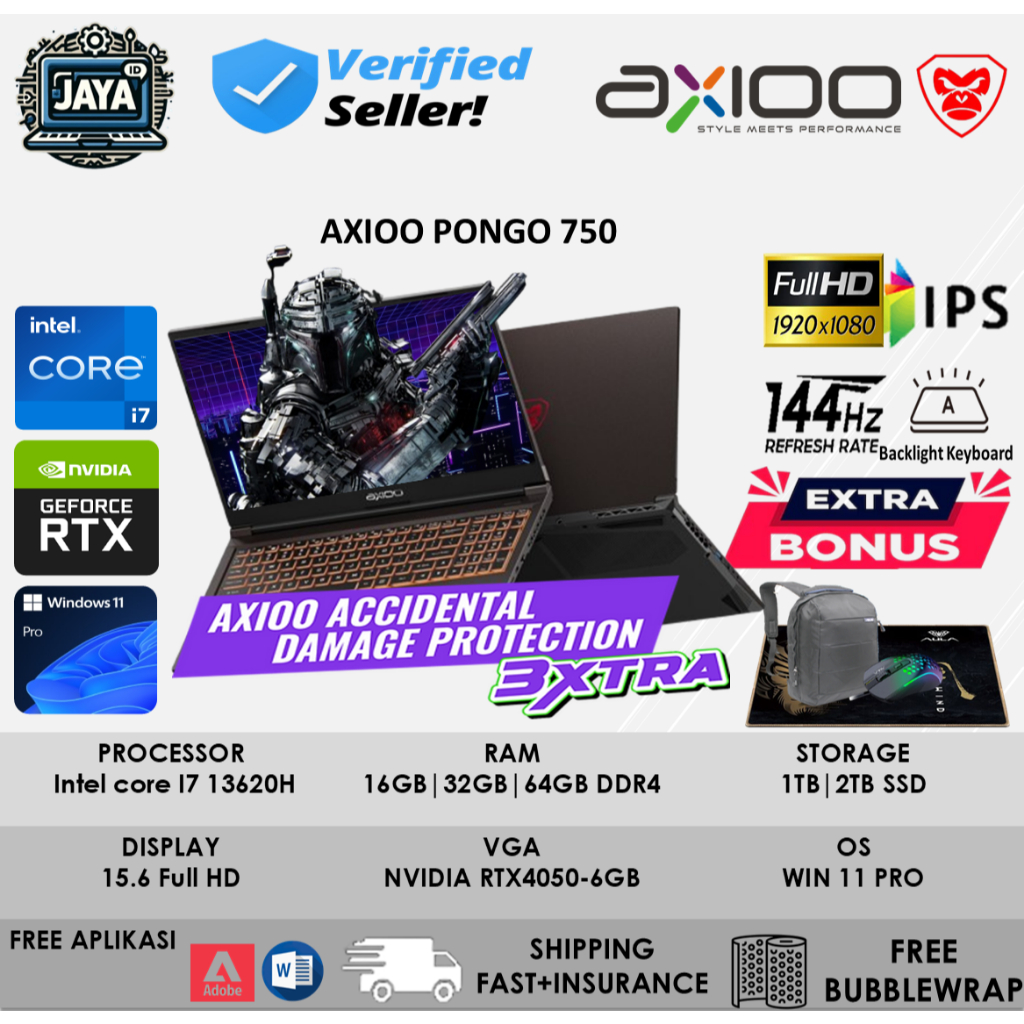 Jual Laptop Gaming Axioo Pongo 750 Intel I7 13620H 32GB 1TB RTX4050-6GB ...