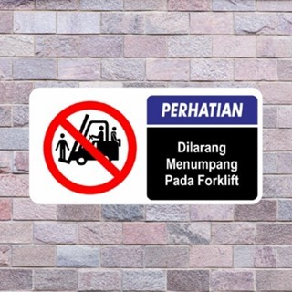 Jual Rambu dilarang menumpang pada forklift 15x30 cm | Shopee Indonesia