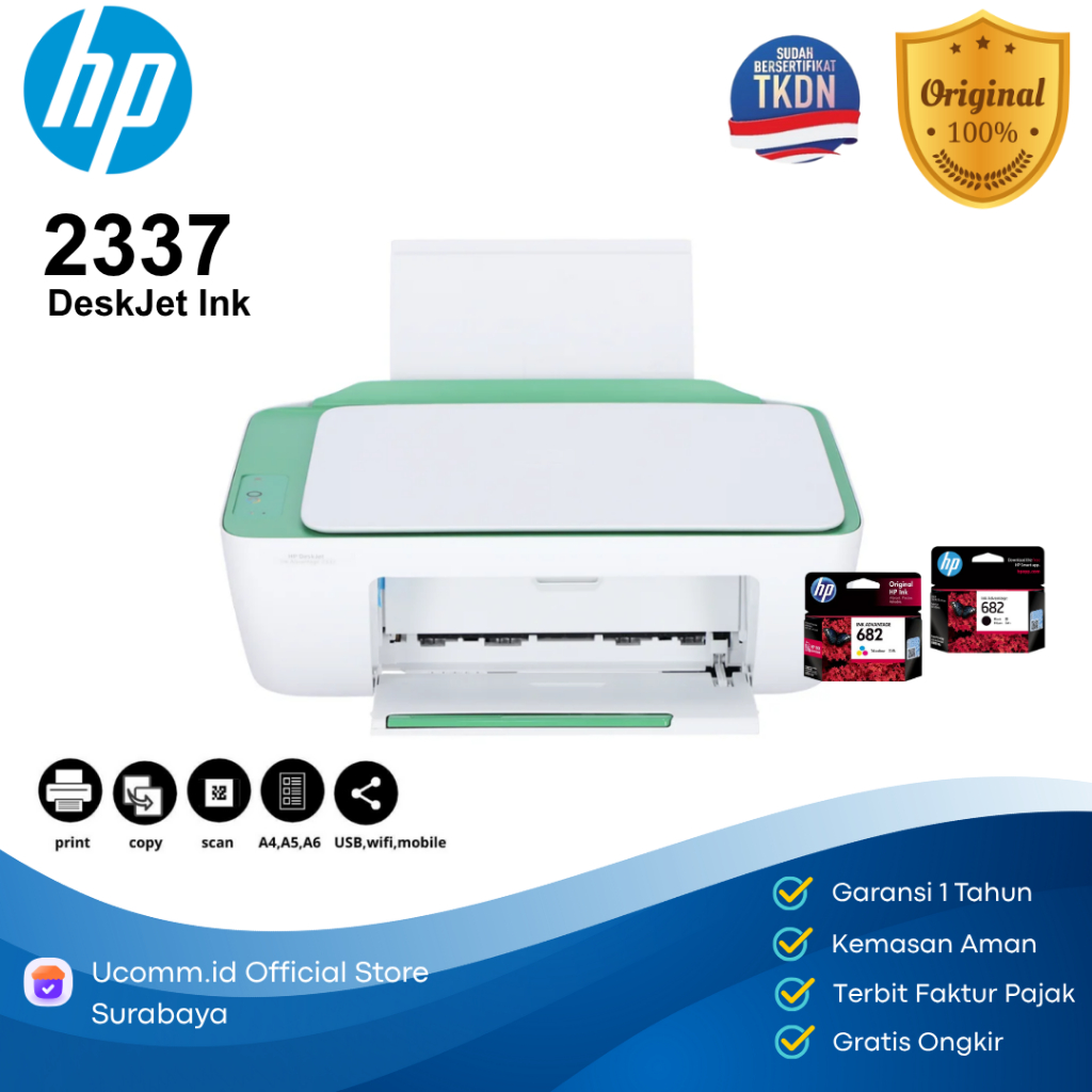 Jual HP Printer DeskJet 2337 Ink Advantage Palm All In One Print Scan Copy Multifungsi Original ...