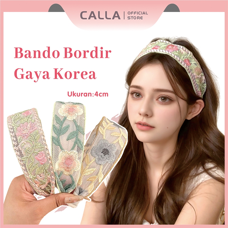 Jual Calla Bando Renda Bordir Motif Bunga Gaya Korea / Bandana Cantik ...