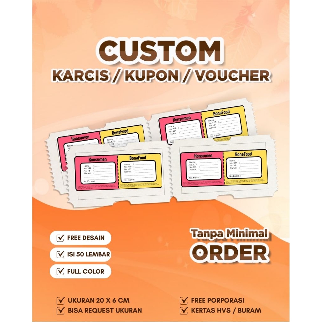 Jual CUSTOM KARCIS PARKIR, TIKET MASUK, VOUCHER, UNDIAN, KUPON EVENT ...