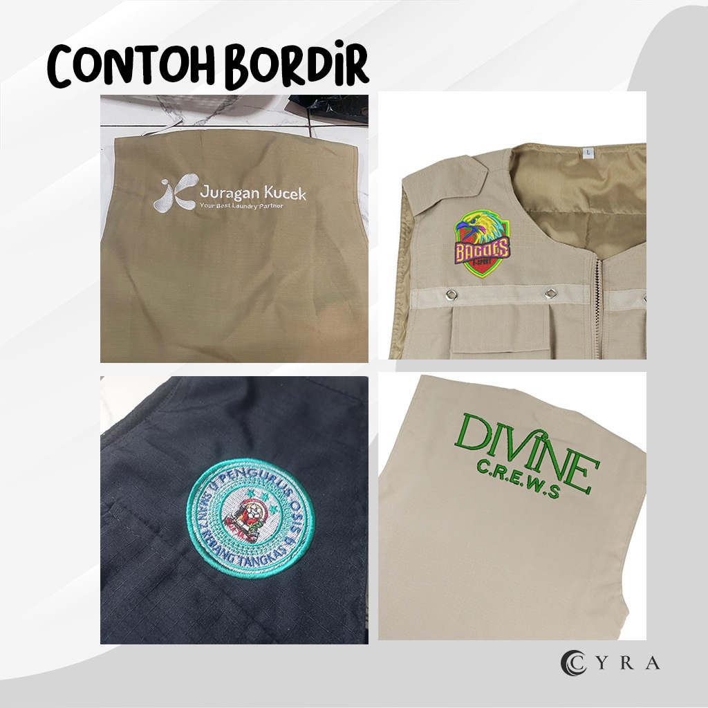 Jual ROMPI KERAH LAPANGAN CUSTOM BORDIR - ROMPI KKN MANCING VEST MOTOR ...