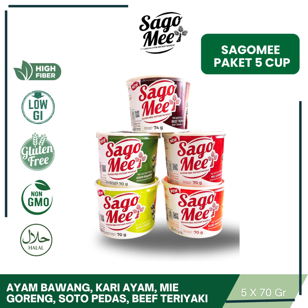Jual SAGO MEE PAKET 5 CUP KOMPLIT (BISA PILIH VARIAN) SAGOMEE MIE ...