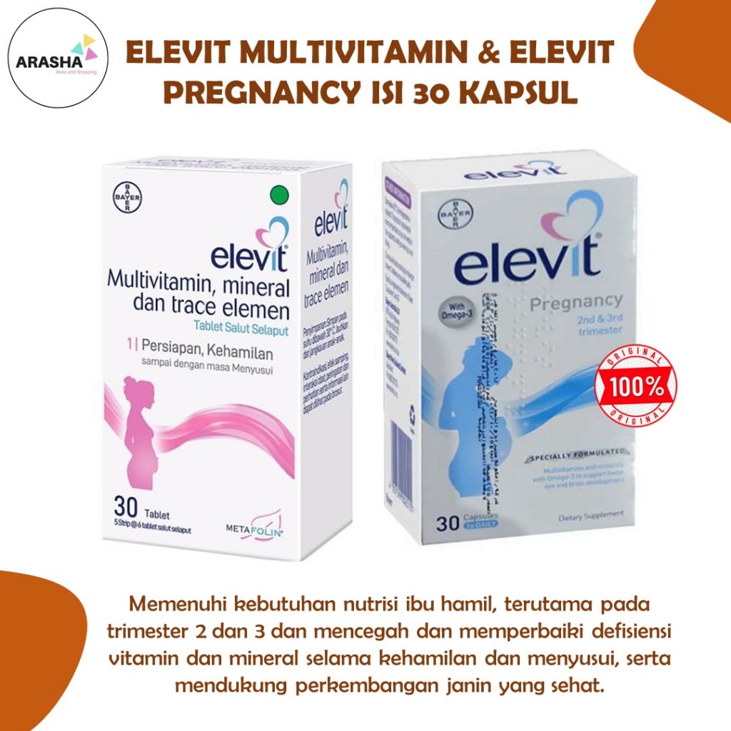 Jual ELEVIT PREGNANCY DAN ELEVITMULTIVITAMIN PERSIAPAN, KEHAMILAN (30 TABLET) | Shopee Indonesia