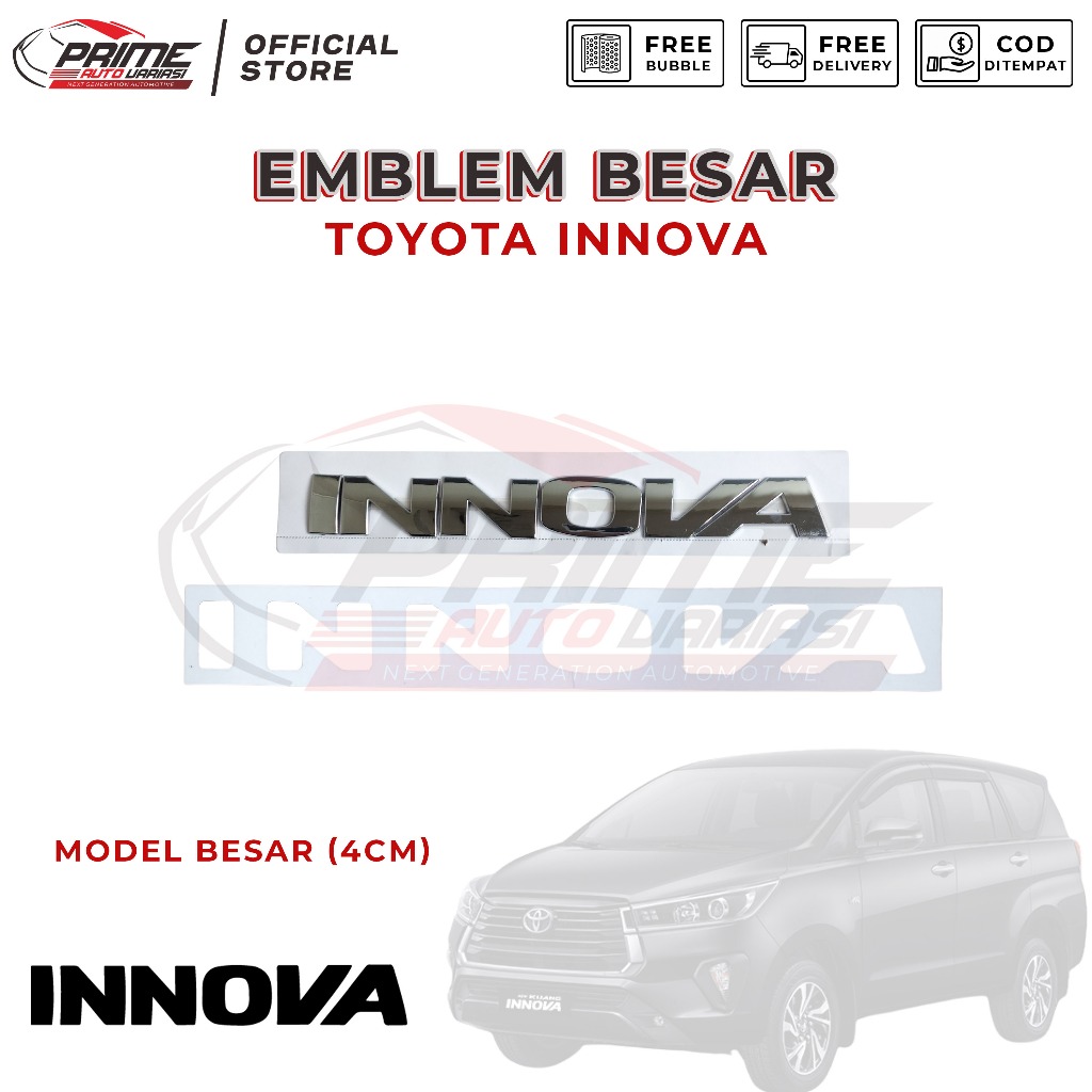 Jual Emblem Logo Tulisan Kap Mesin Innova Emblem Huruf Inova Kap Mobil ...