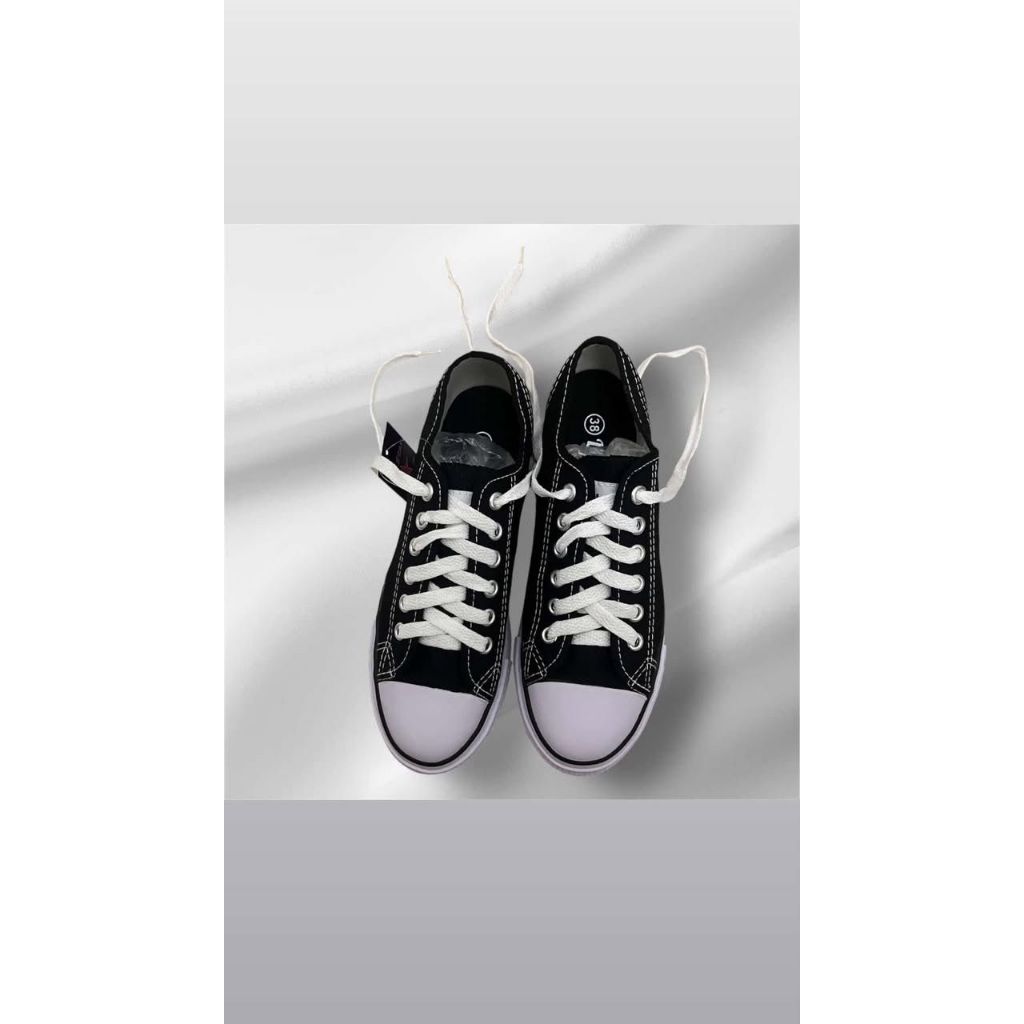 Jual HOOKSSTORE - SEPATU LIN STAR LOW HITAM PUTIH TALI // SEPATU ...