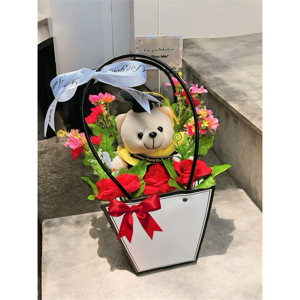 Jual READY STOK! Bloom Box Flower Bag Bouquet- Hadiah Wisuda Ulang ...