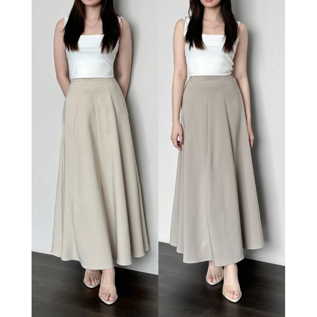 Jual B&A Fashion - Korean Loose Maxi Skirt Rok Wanita Anti Kusut ...