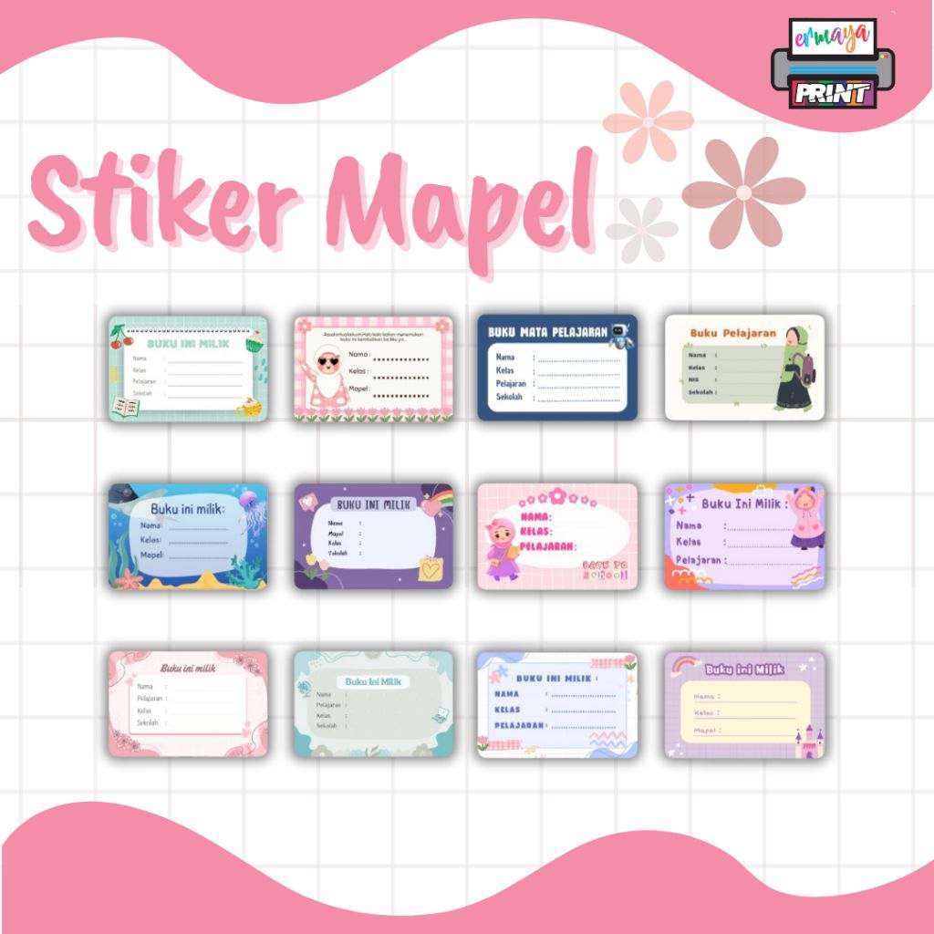 Jual NgePrint Stiker Mapel Custom Isi 20 Lembar | Shopee Indonesia
