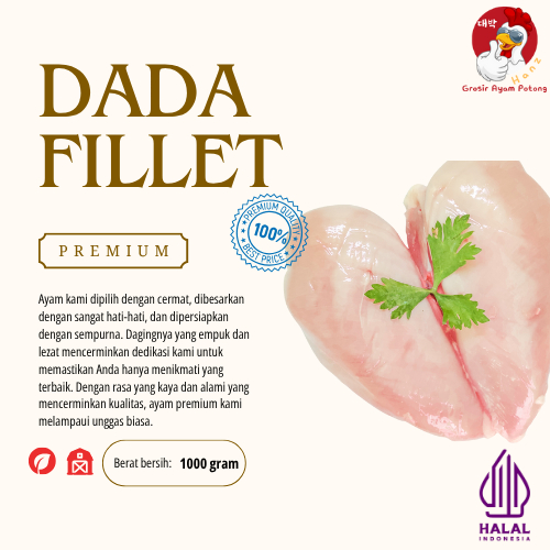 Jual Daging Ayam Dada Fillet Boneless Premium (Tanpa Kulit) - Fresh 1kg ...