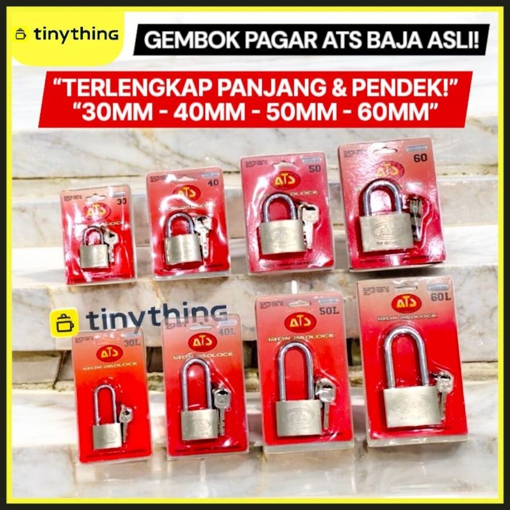 Jual GEMBOK TERLARIS NO.1 DI SHOPEE ATS ASLI READY SEMUA UKURAN PANJANG ...