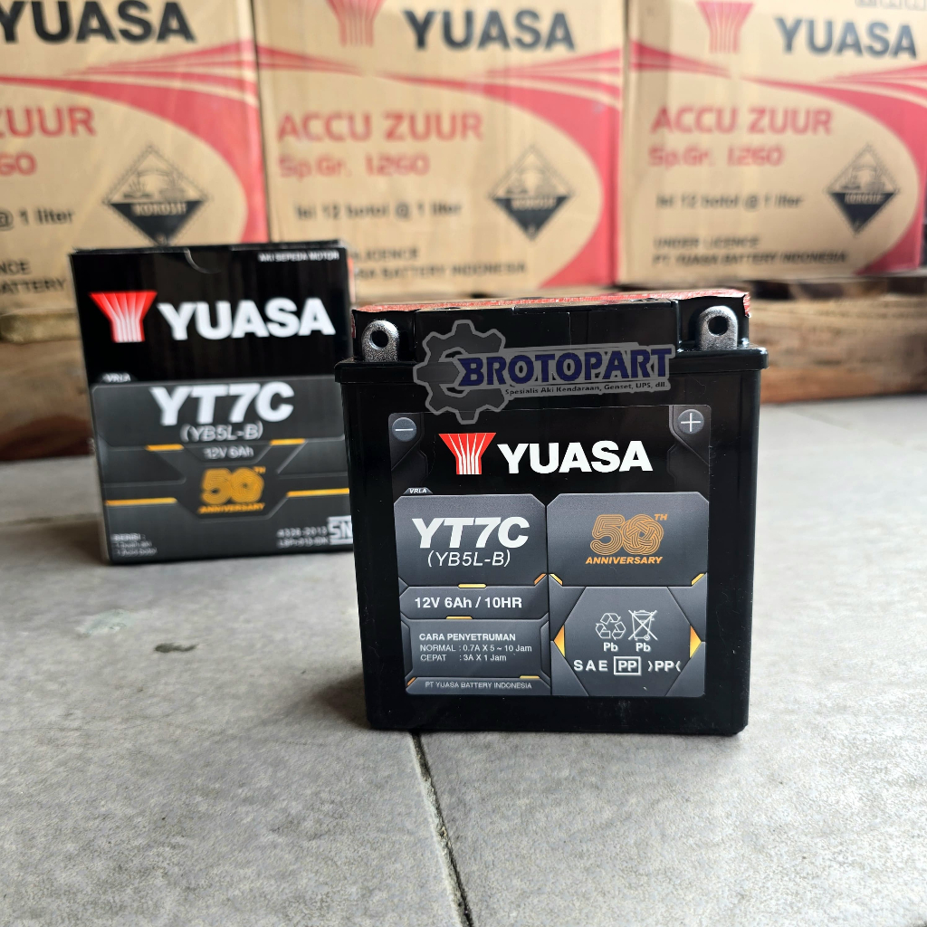 Jual AKI MOTOR YAMAHA VEGA R ZR, F1ZR, CRYPTON, JUPITER MX OLD, MIO SPORTY SMILE YUASA YT7C MF ...