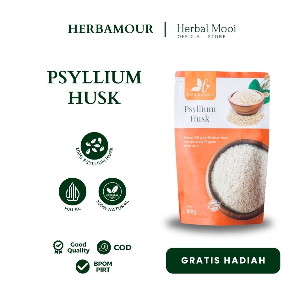 Jual PSYLLIUM HUSK HERBAMOUR SUPLEMEN KESEHATAN MEMBERSIHKAN DAN ...