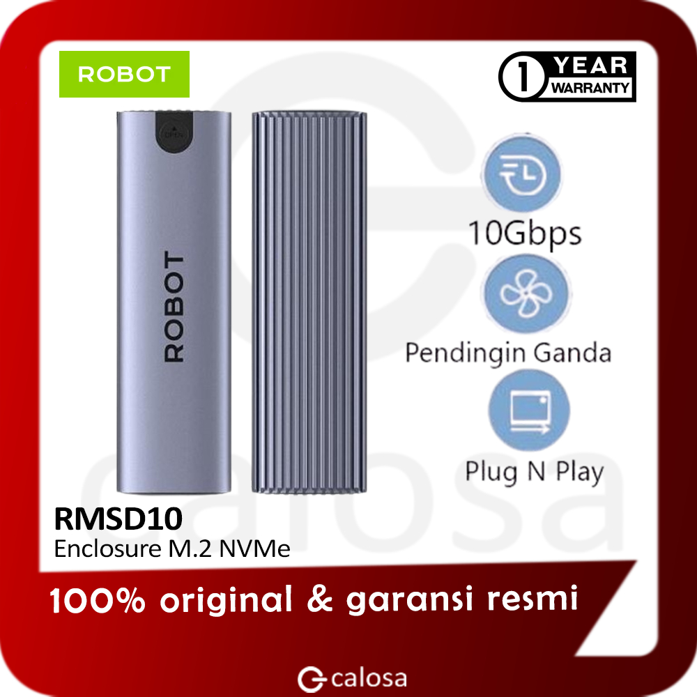Jual Casing SSD ROBOT RMSD10 ENclosure M.2 NVMe 10GBps Original Garansi ...