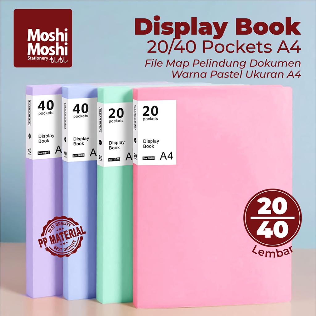 Jual Display Book Clear Holder A4 20-40 Pockets File Map Plastik ...