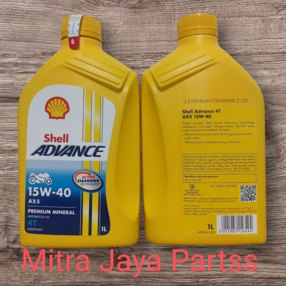 Jual Oli Shell Advance AX5 15W-40 1 Liter Oli Shell AX5 1L Perbotol ...