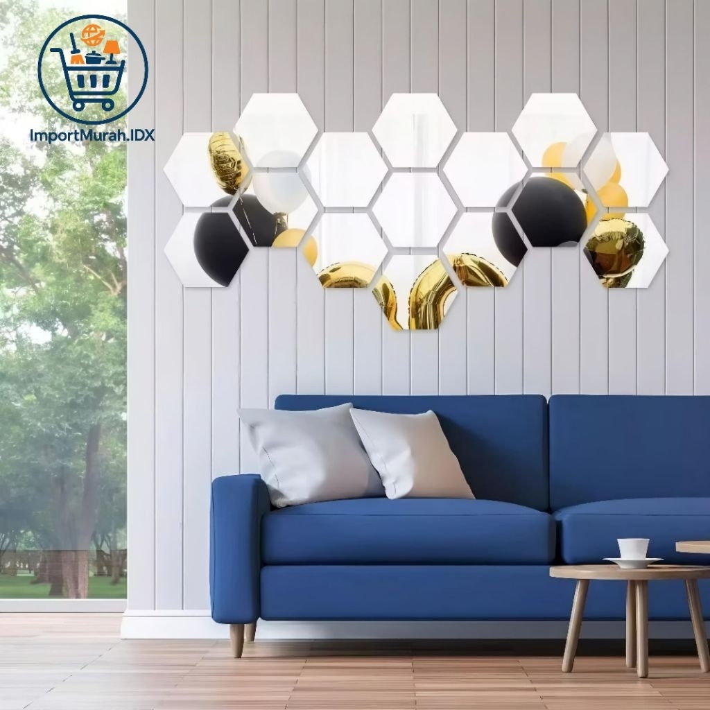 Jual Stiker Cermin Dinding Anti Pecah Segi Enam Tempel Sticker Kaca ...