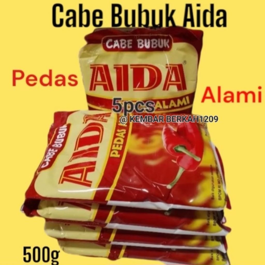 Jual ( 5 pcs ) Cabe Bubuk AIDA 500g / Cabe giling AIDA 500g | Shopee ...
