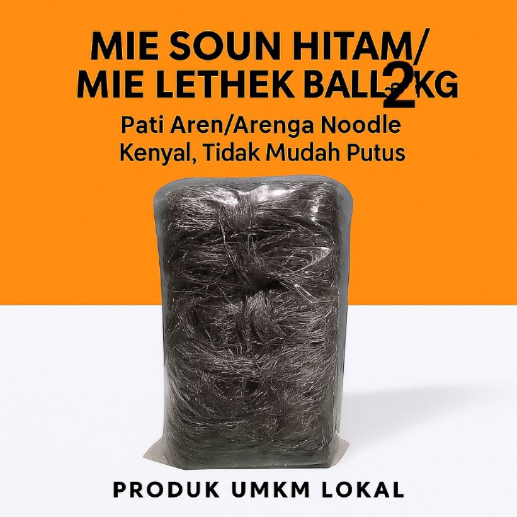 Jual Mie Soun Hitam / Mie Lethek Suun Pati Aren Kemasan Pack / Ball 2 ...