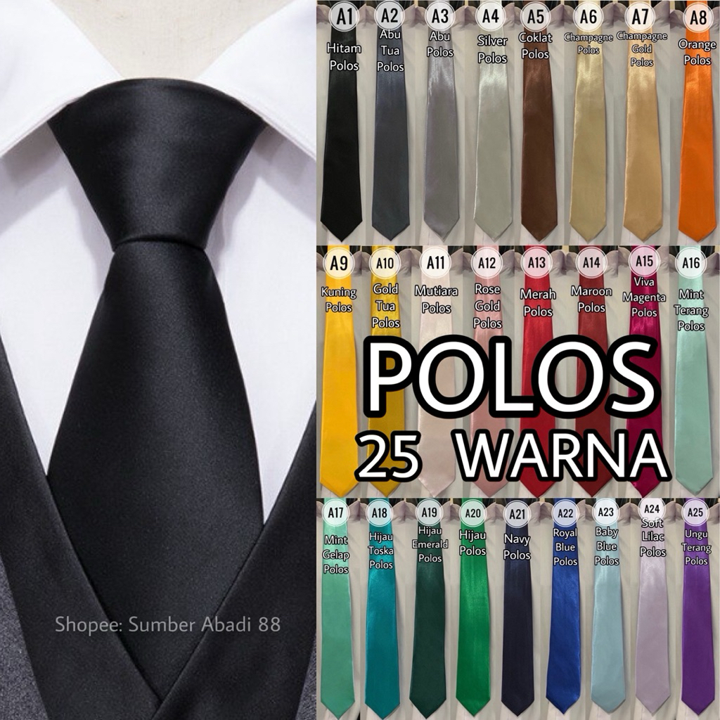 Jual Dasi Pria Ikat Manual Panjang Dewasa Polos Satin Premium Lebar ...