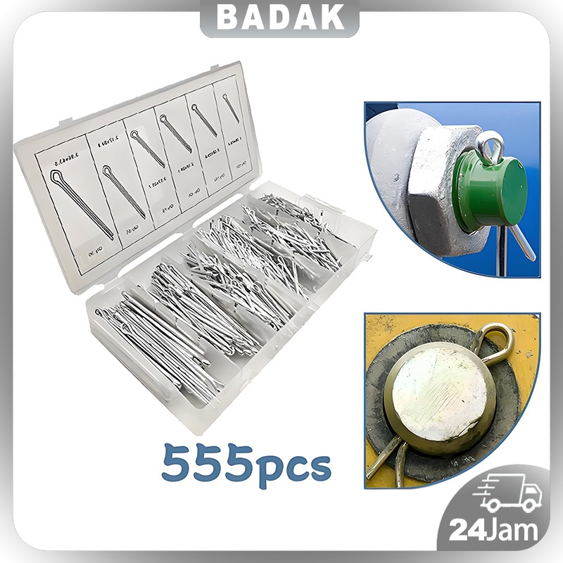 Jual 555 Pcs Cotter Pin Set Split Seperti Jepit Rambut Split Pin Mur ...