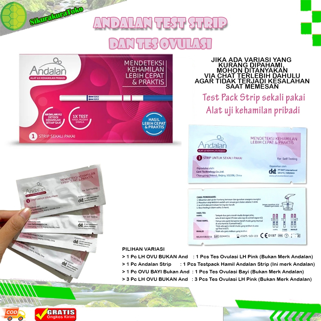Jual (SKR) 3 Pcs Tes Kesuburan Ovulasi / 1 Pc Tes Hamil Andalan Strip ...