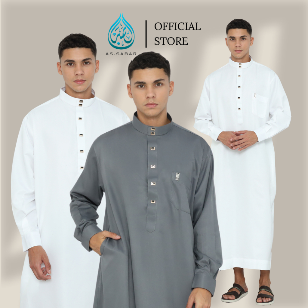 Jual Assabar - Gamis Pria Terbaru Baju Jubah Laki Laki Muslim Lengan Panjang Jubah Ikhwan Modern ...