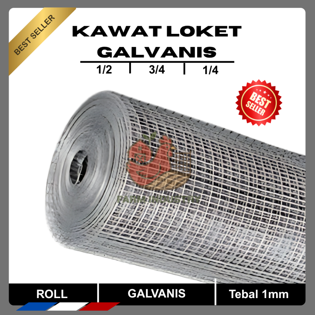 Jual Kawat Ram Loket Galvanis Lubang 1/2" - 3/4" - 1/4" & Tinggi 90 cm ...