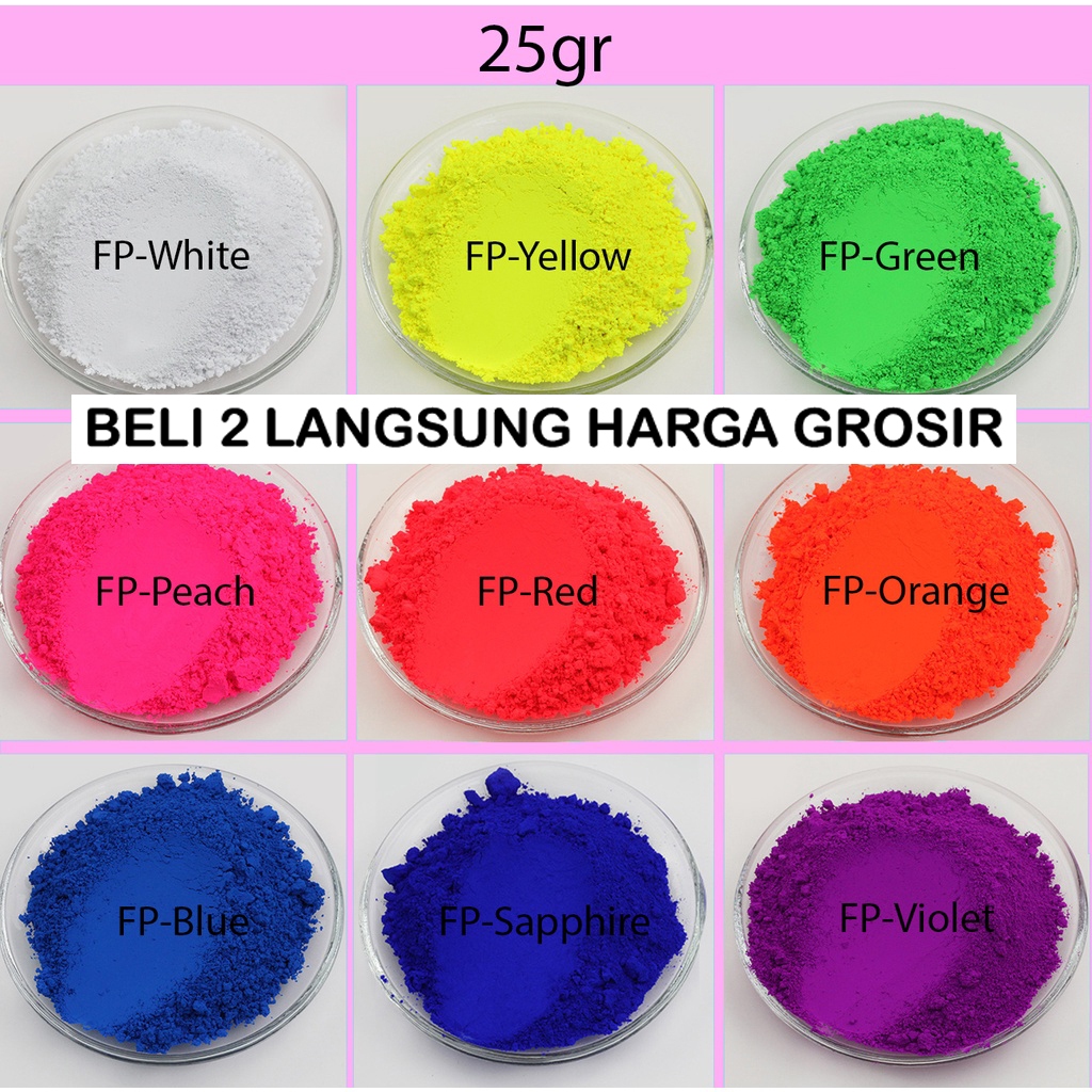 Jual 25gr Fluorescent Pigment / Pewarna Resin UV / Pewarna Sabun ...