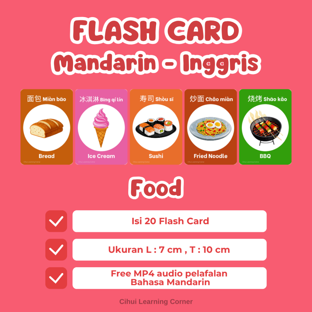 Jual Flash Card Belajar Anak FOOD ( Mandarin - Inggris ) Free Mp4 ...