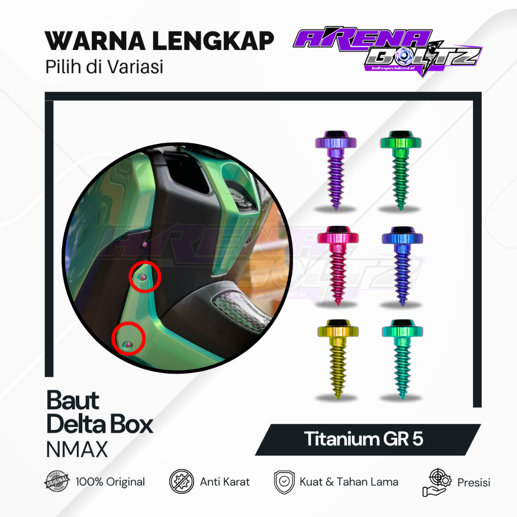 Jual Baut Delta Box Nmax Titanium GR5 | Shopee Indonesia
