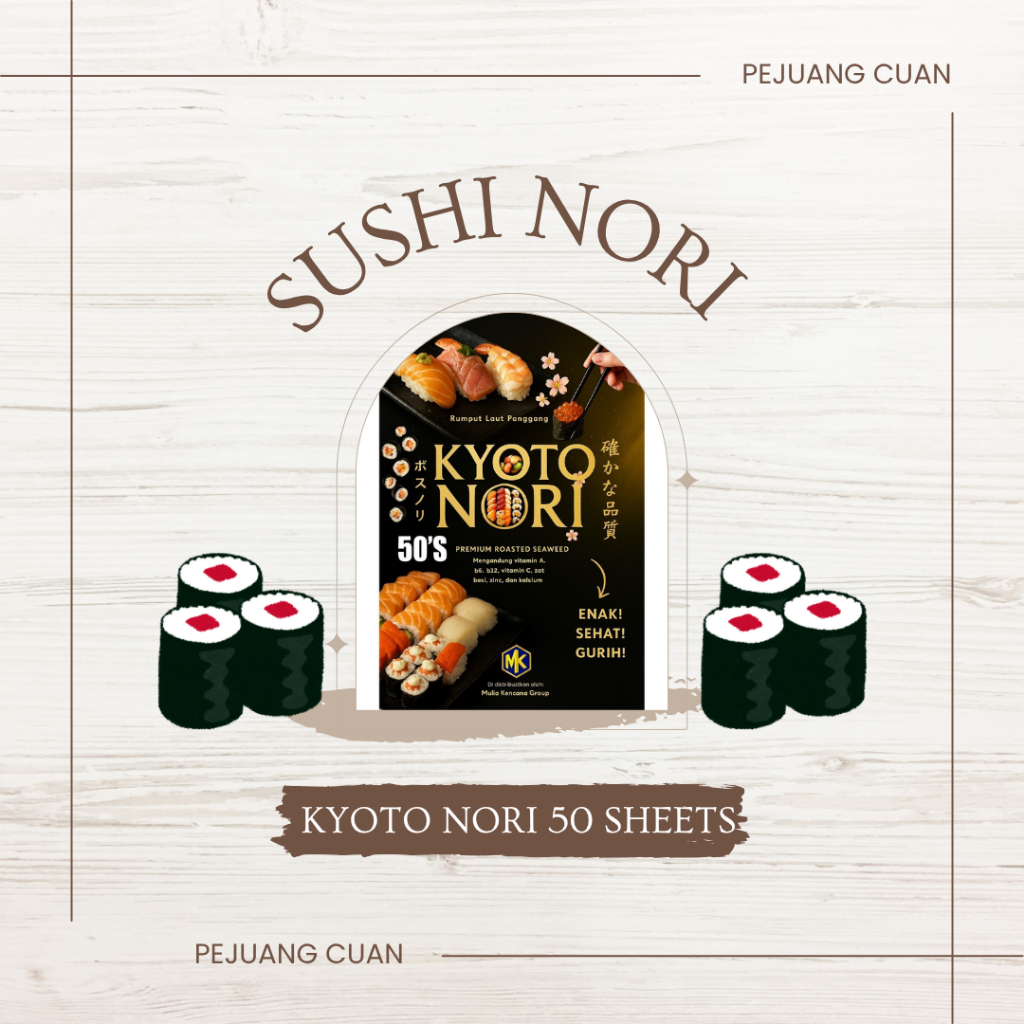 Jual KYOTO NORI 50 SHEET SUSHI NORI / RUMPUT LAUT PANGGANG ROASTED ...