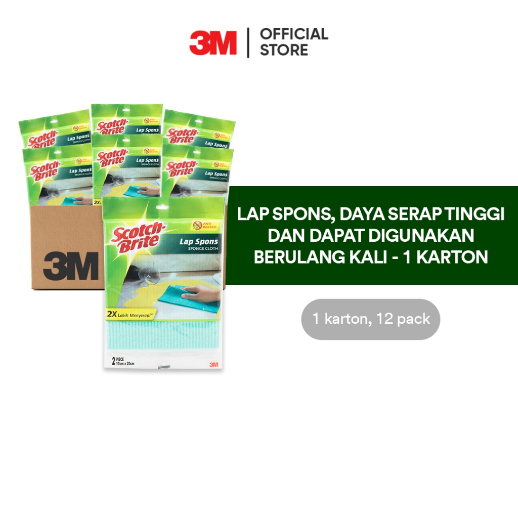 Jual 3M™ Scotch-Brite® Lap Spons, Daya serap tinggi dan tahan lama, 2 ...