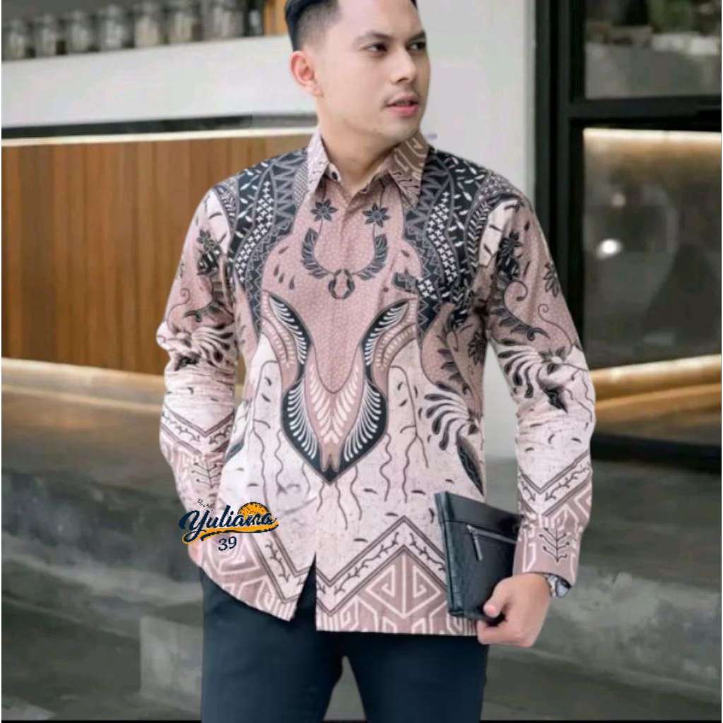 Jual Batik Terbaru Batik Warna Putih Krem / Kemeja Batik Pria Bahan ...