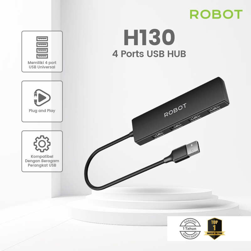 Jual ROBOT H130 4 Ports USB HUB 25cm Portable Multi Function Garansi 1 ...