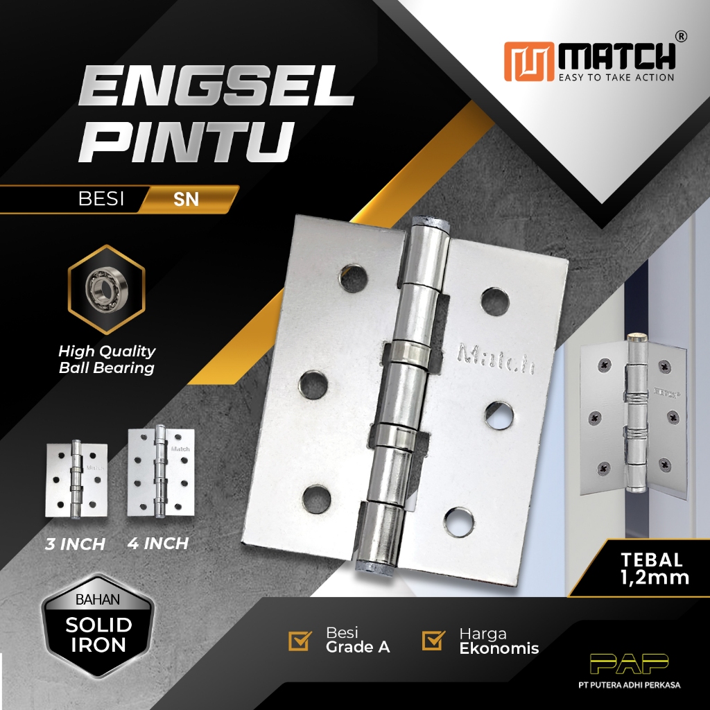 Jual Match Engsel Besi Match 3" / 4" / 5 " inch Engsel Besi Pintu ...