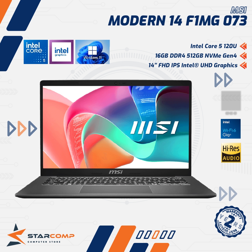 Jual MSI Modern 14 F1MG 073 Intel Core 5 120U 16GB 512GB 14″ FHD W11+OHS Platinum Grey | Shopee ...